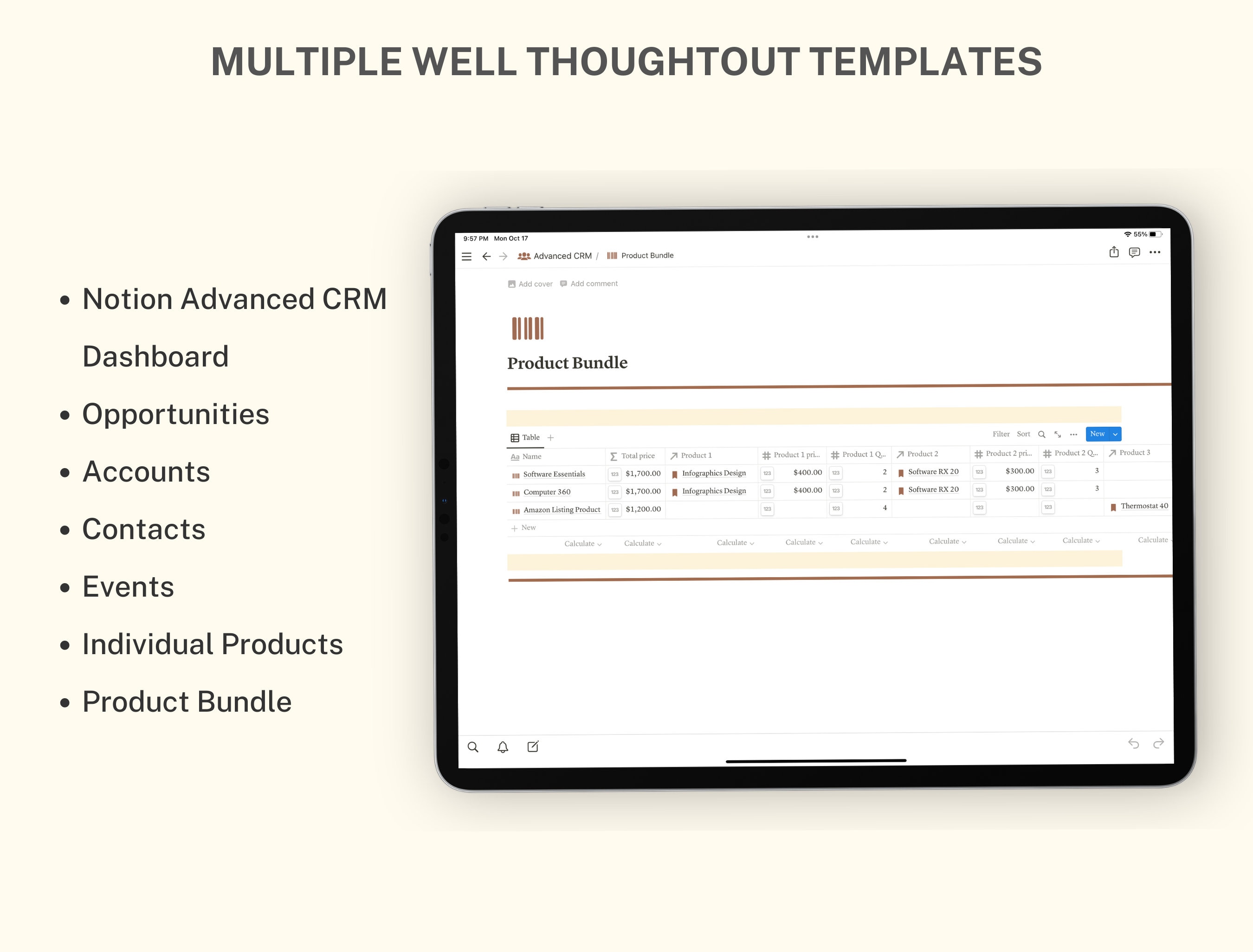 Notion Advanced CRM Template, Notion Template, Notion Planner, Notion ...
