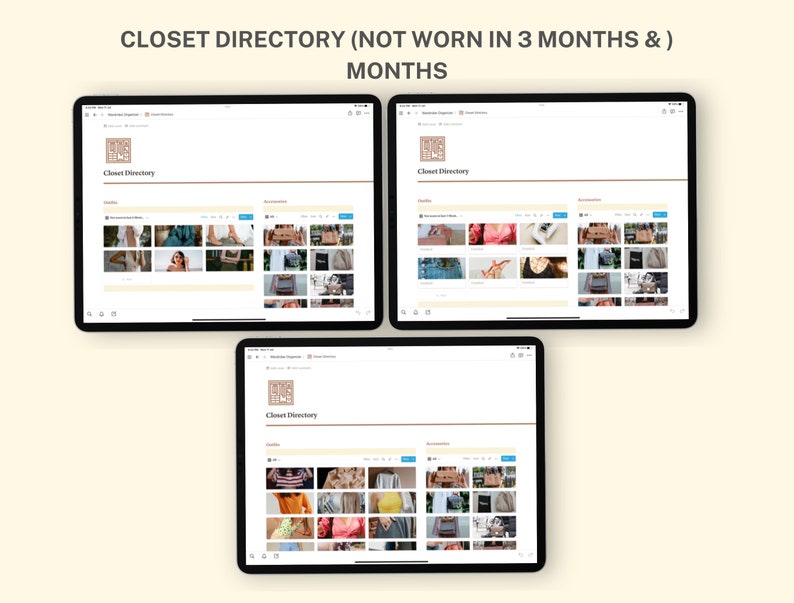 Notion Wardrobe Organizer Notion Template Notion Life Etsy Australia