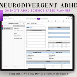 ONENOTE Adhd Planner Onenote Adhd Planner Digital Adhd Planner for ...