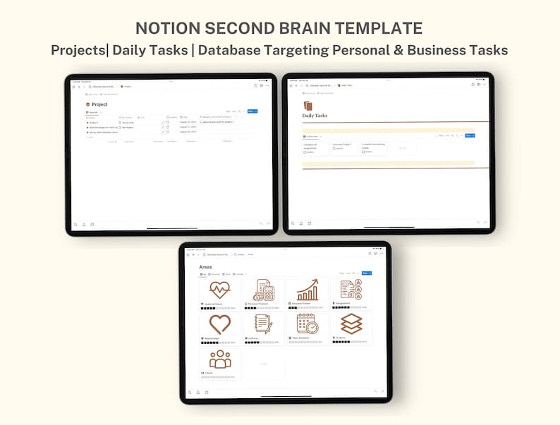 Notion Ultimate Second Brain, Notion Template Business, Notion Template, Notion Planner, Notion ...