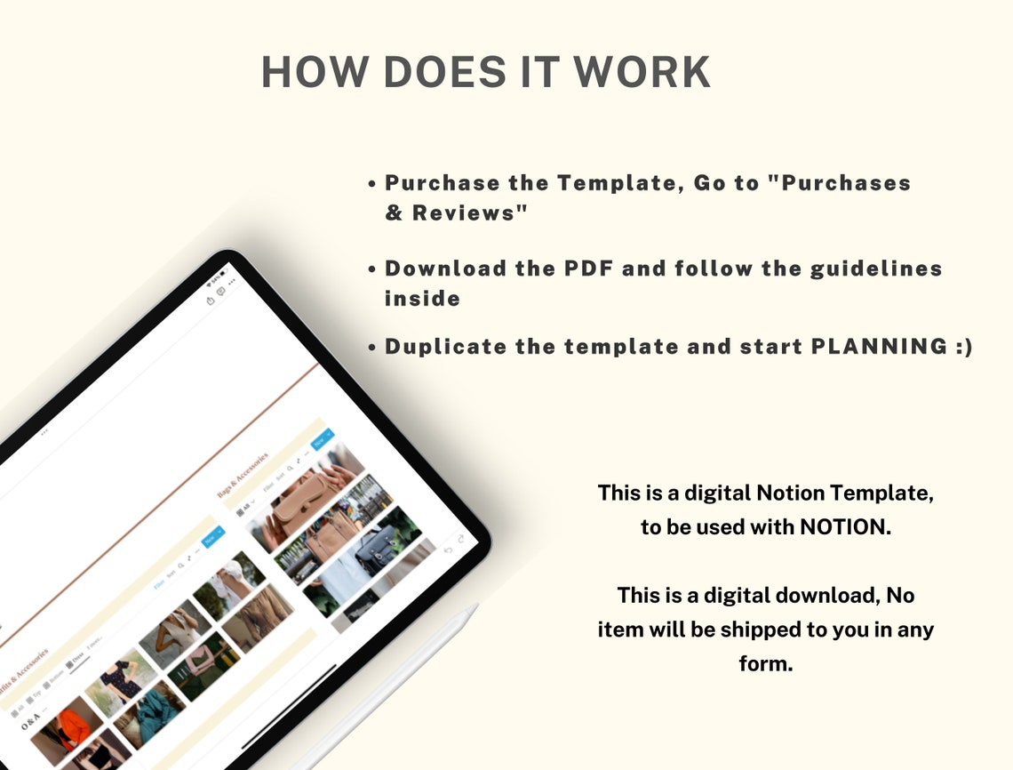 Notion Wardrobe Organizer Notion Template Notion Life - Etsy