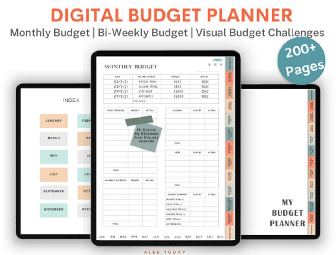 Digital Budget Planner, Digital Financial Planner, Paycheck Budget ...