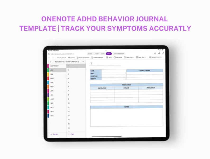 Onenote Adhd Digital Planner, Adhd Daily Planner, Onenote Adhd Planner ...