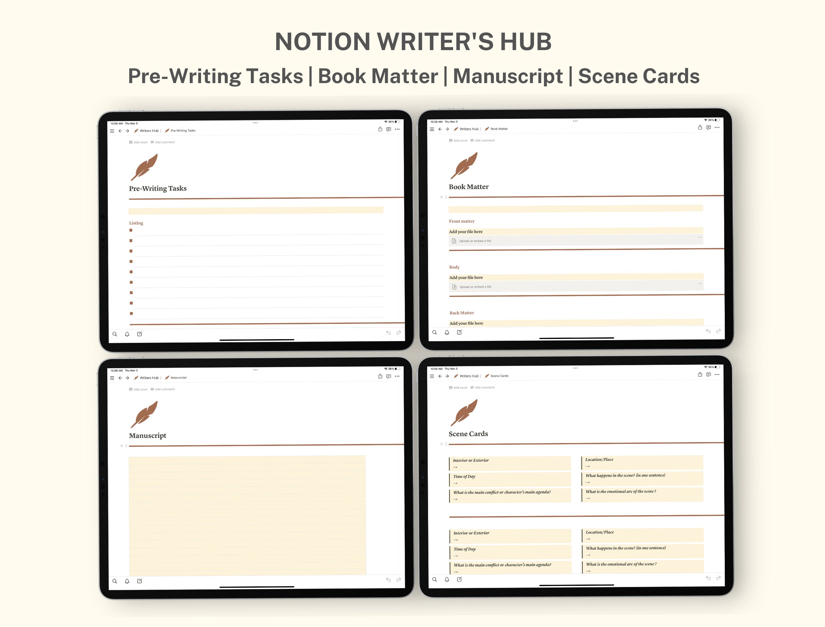 Notion Writer's Hub, Notion Template, Notion Planner, Notion Dashboard ...