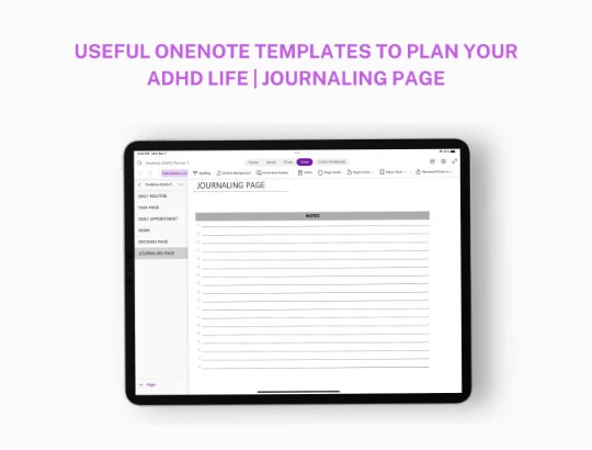 ONENOTE Adhd Planner Onenote Adhd Planner Digital Adhd Planner for ...