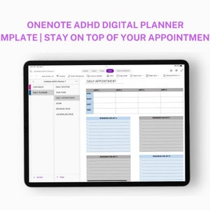 ONENOTE Adhd Planner Onenote Adhd Planner Digital Adhd Planner for ...
