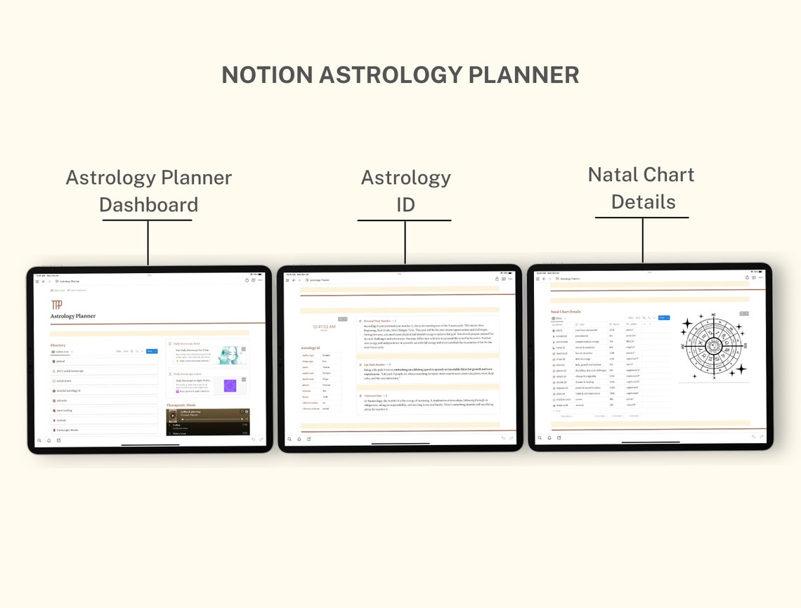 Notion Astrology Planner, Notion Template, Notion Planner, Digital Tarot Journal, Notion Life ...