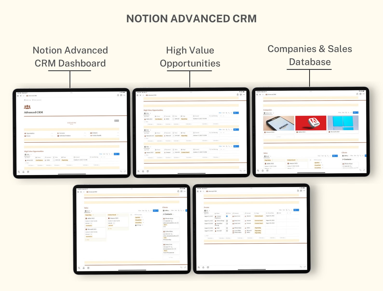 Notion Advanced CRM Template, Notion Template, Notion Planner, Notion Dashboard Template, Notion ...