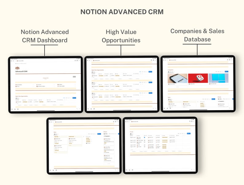Notion Advanced CRM Template, Notion Template, Notion Planner, Notion ...