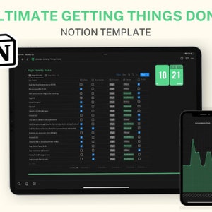 Getting Things Done, Notion Template, Notion Life Planner, Notion Dashboard Template, Notion ...