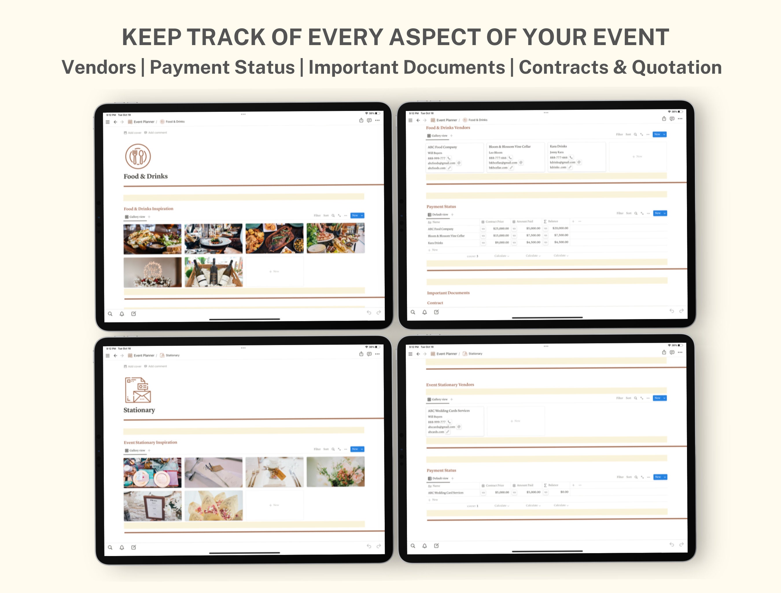 Notion Event Planner Notion Template Notion Planner Notion Dashboard Template Notion