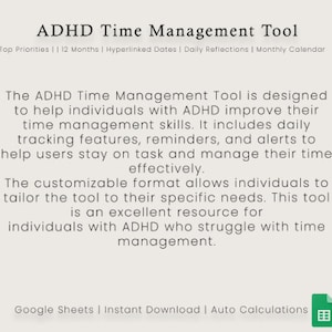 ADHD Time Management Tool Google Spread Sheet, Google Sheets, Google ...