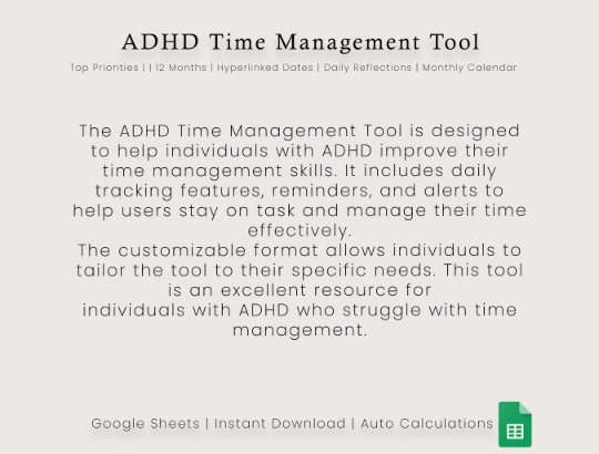 ADHD Time Management Tool Google Spread Sheet, Google Sheets, Google ...