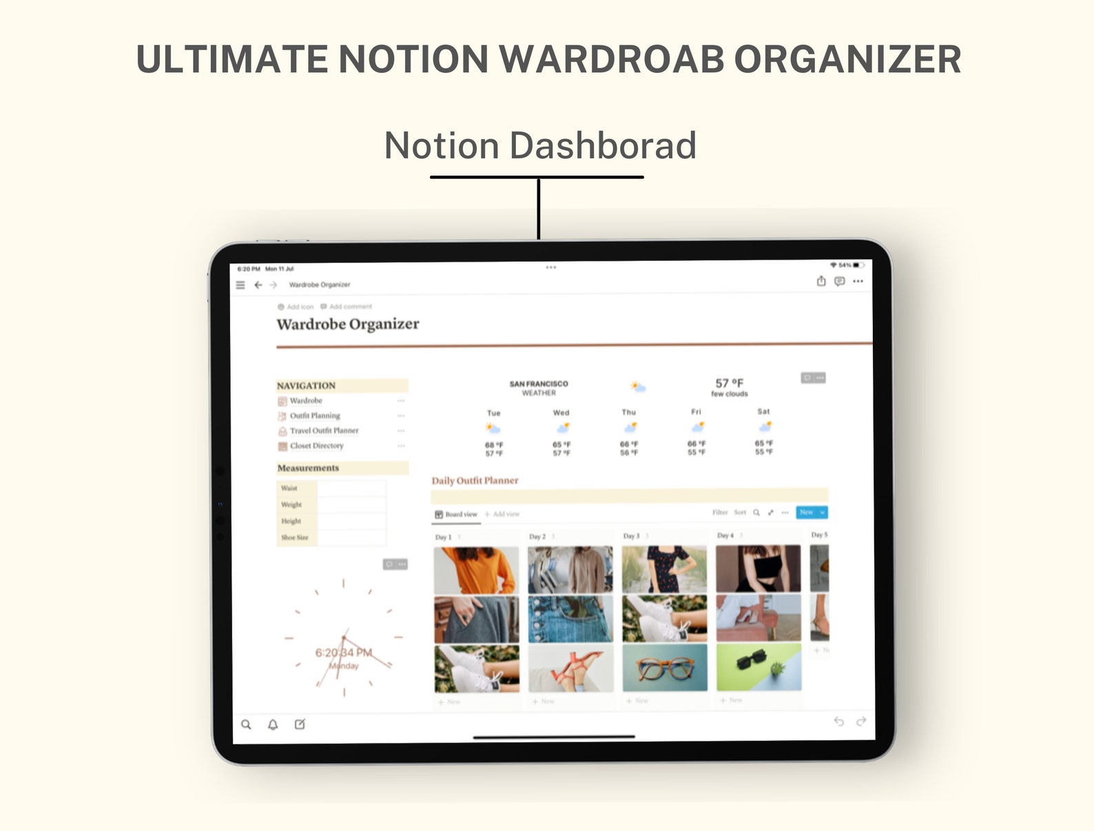 Notion Wardrobe Organizer Notion Template Notion Life - Etsy