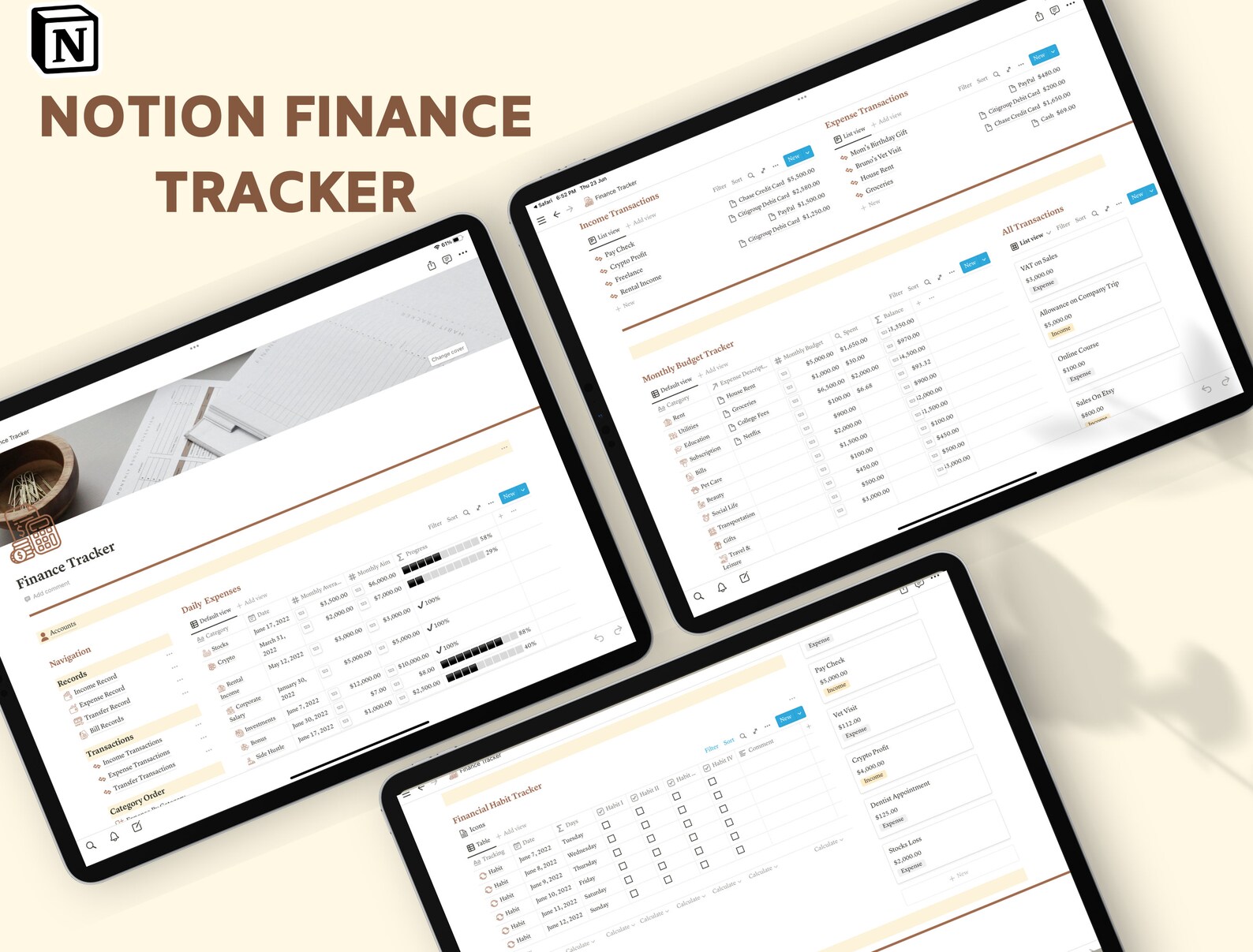 Notion Finance Template Notion Template Notion Dashboard - Etsy