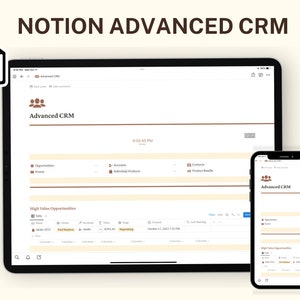 Notion Advanced CRM Template, Notion Template, Notion Planner, Notion Dashboard Template, Notion ...