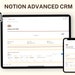 Notion Advanced CRM Template, Notion Template, Notion Planner, Notion Dashboard Template, Notion ...