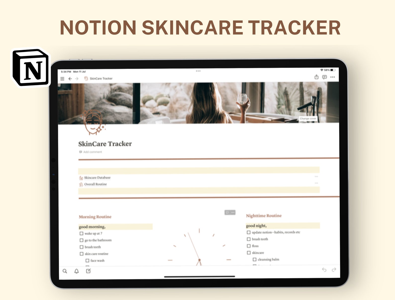 Notion Skincare Template Notion Template Notion Life Etsy Finland 
