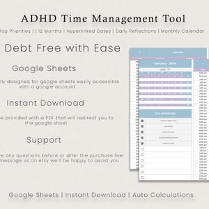 ADHD Time Management Tool Google Spread Sheet, Google Sheets, Google ...