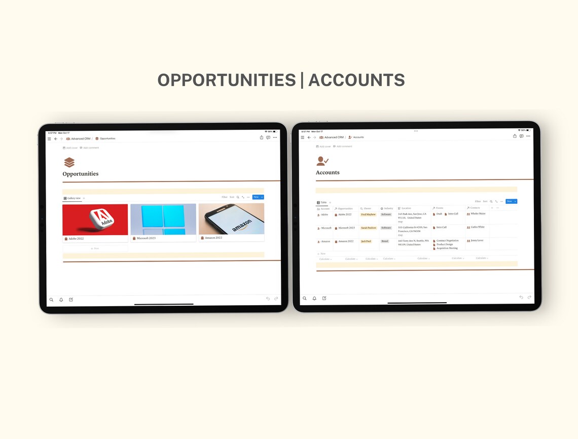 Notion Advanced CRM Template, Notion Template, Notion Planner, Notion ...