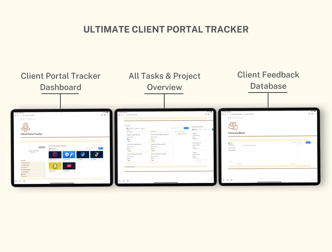 Notion Client Portal Notion Template Business Notion Template Notion Dashboard Notion 