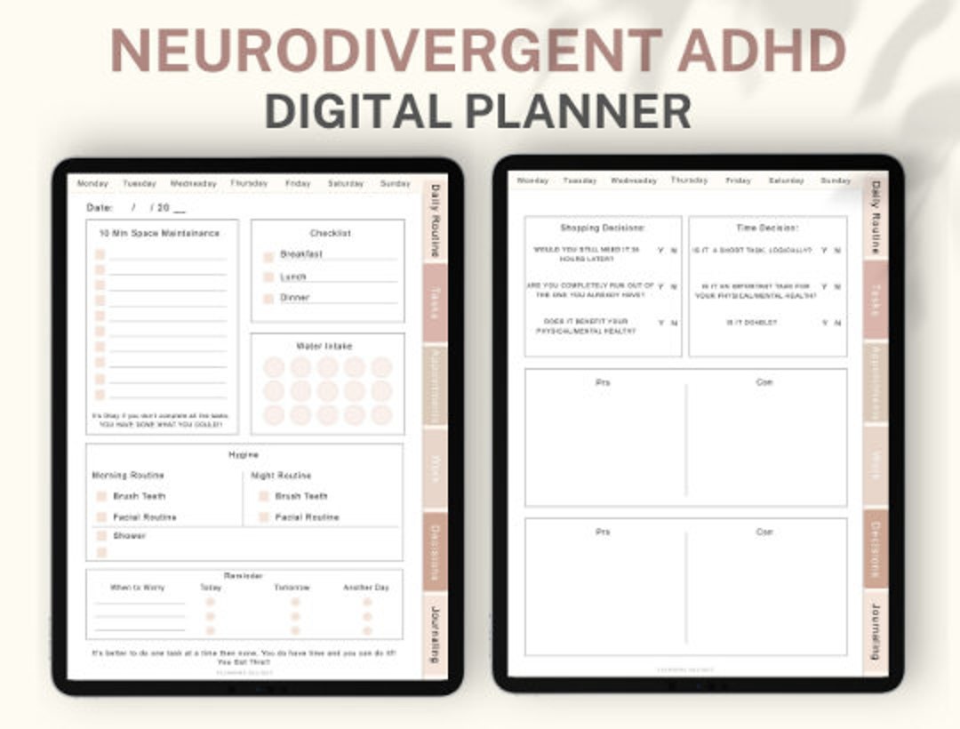 Adhd Digital Planner, Adhd Daily Planner, Adhd Planner, Adhd Planner ...