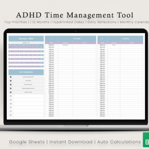 Adhd to List Spread Sheet - Etsy