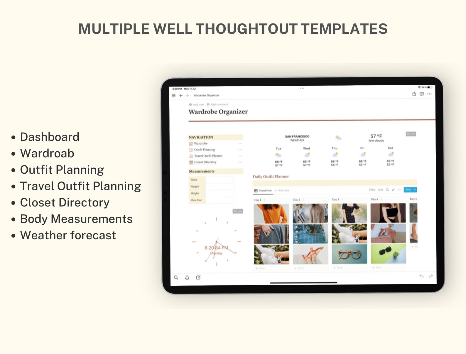 Notion Wardrobe Organizer Notion Template Notion Life - Etsy