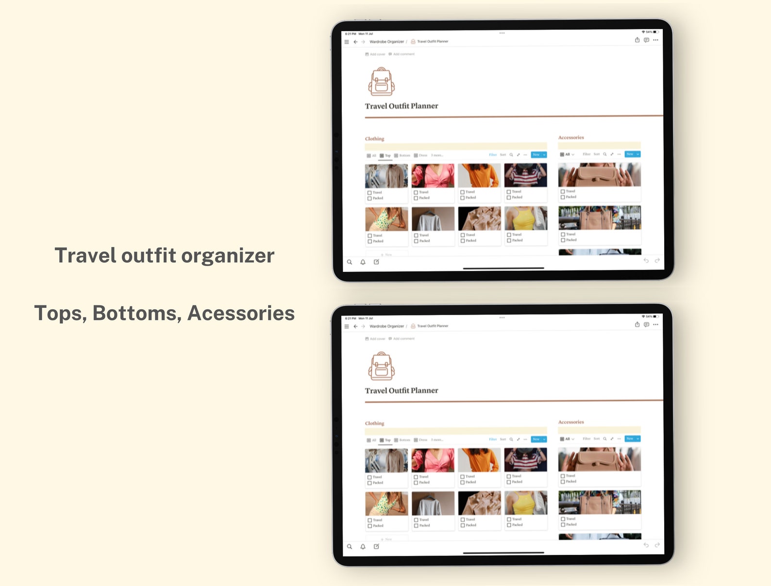 Notion Wardrobe Organizer Notion Template Notion Life - Etsy