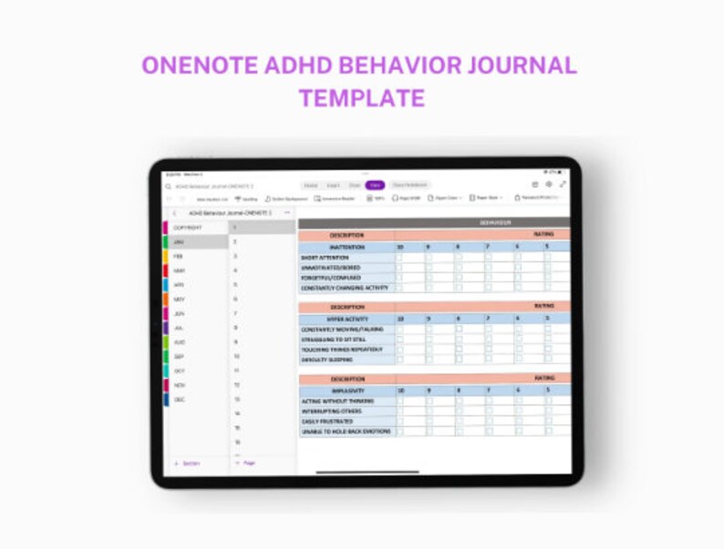 Onenote Adhd Digital Planner, Adhd Daily Planner, Onenote Adhd Planner ...