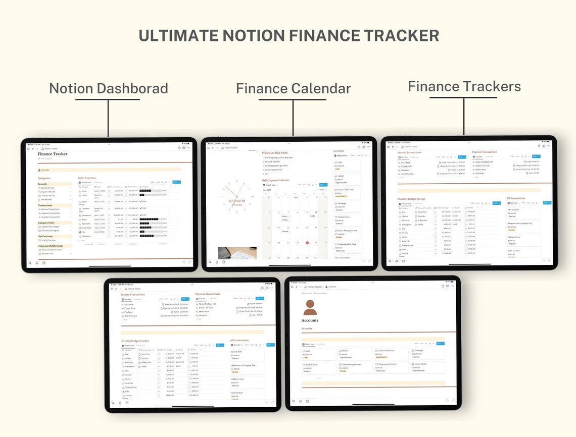 Notion Finance Template, Notion Template, Notion Dashboard Template ...