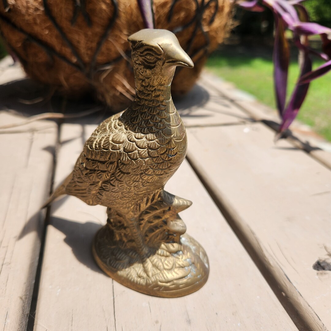 Vintage Brass Hen Pheasant - Etsy
