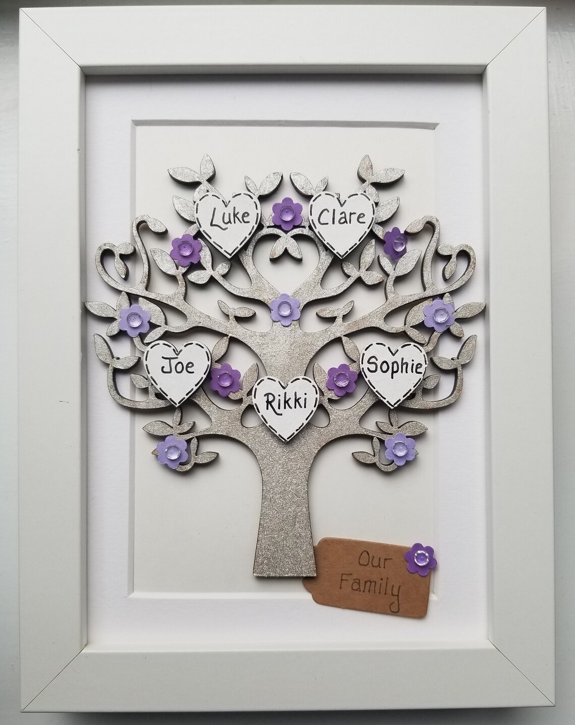 Personalised Family Tree in Picture Frame - Etsy