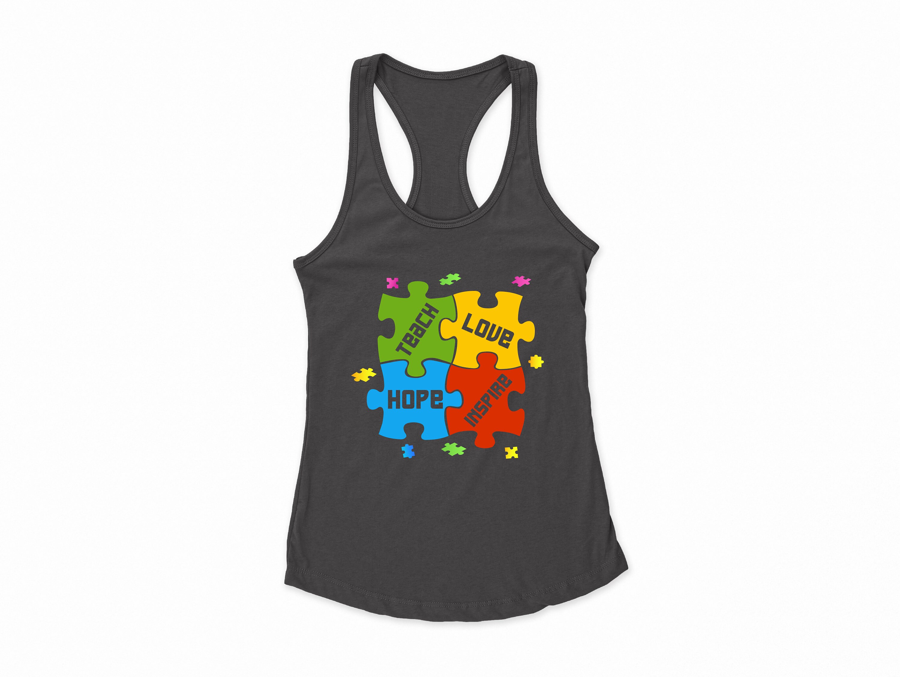 Autism Awareness SVG: Teach Love Hope Inspire Puzzle Piece (digital Cut ...