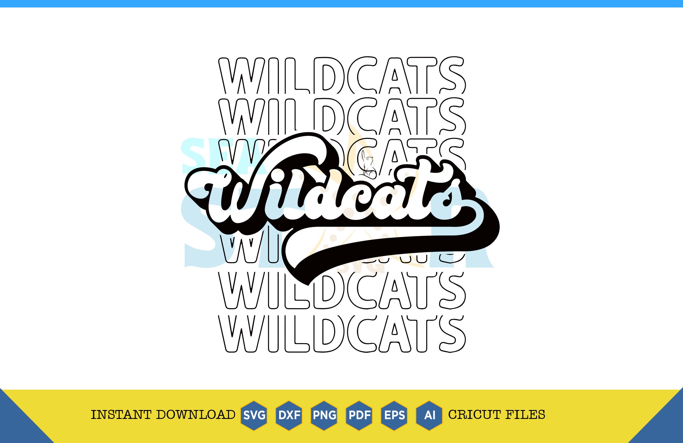 Wildcats Svg Team Mascot Svg School Spirit Retro Svg - Etsy