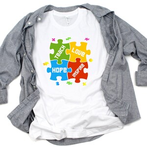 Autism Awareness SVG: Teach Love Hope Inspire Puzzle Piece (digital Cut ...