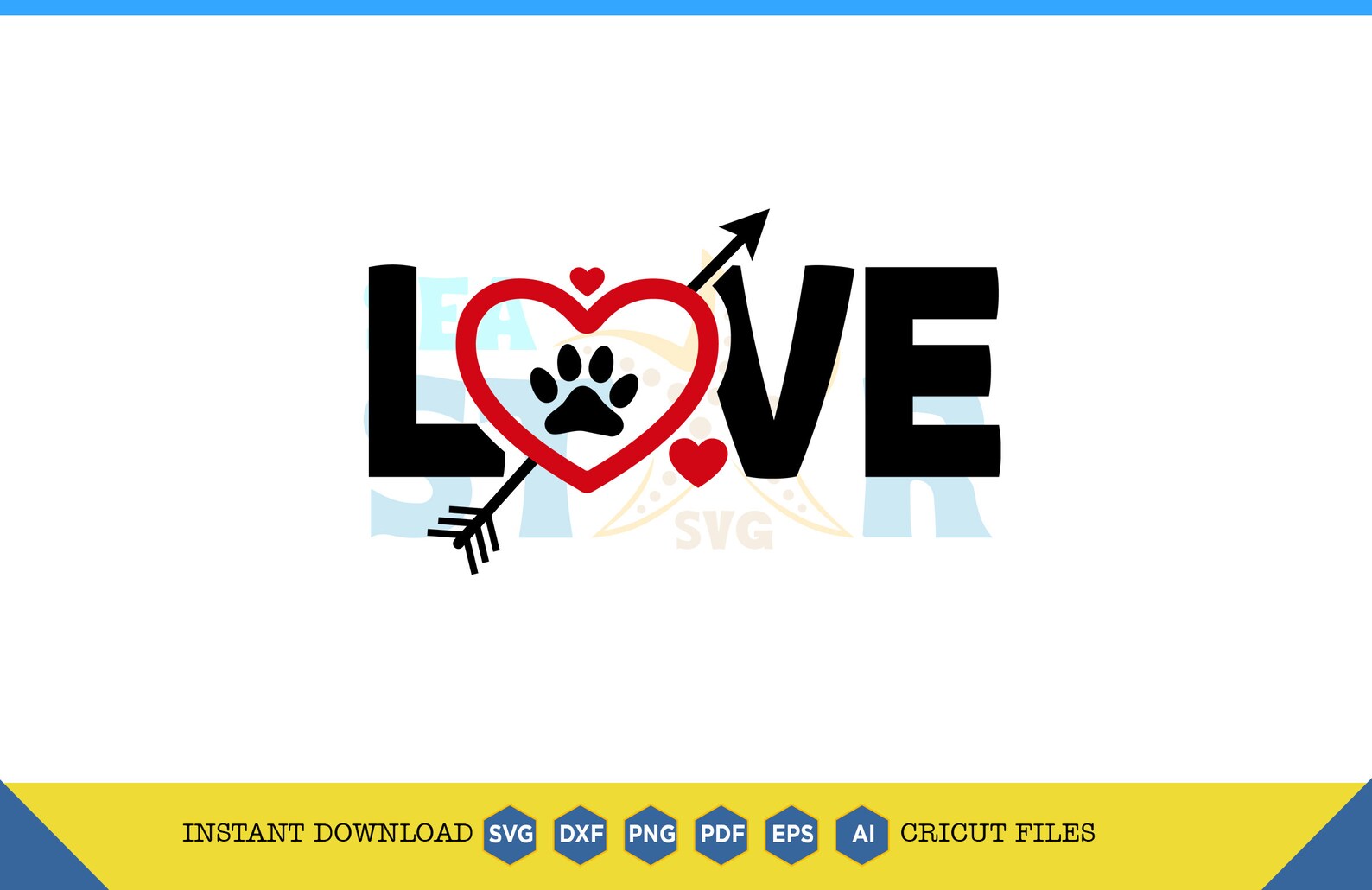 Love Paw Print SVG Dog Sign Svg Dog Svg Dog Svg Files - Etsy