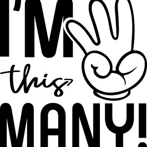 I'm This Many Svg Kids Third Birthday Svg Birthday, Funny I'm 3 Three ...