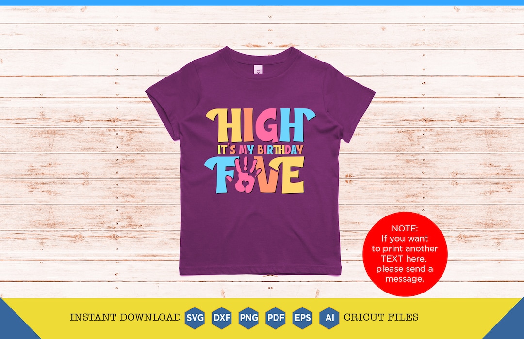High Five Svg | 5th Birthday Svg | High 5 Party | Age 5 Birthday ...