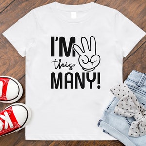 I'm This Many Svg Kids Third Birthday Svg Birthday, Funny I'm 3 Three ...