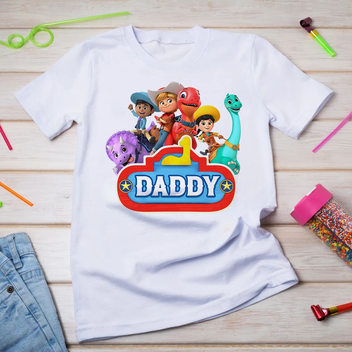 DAD Dino Ranch Boy Birthday Shirt Design File Only Print - Etsy