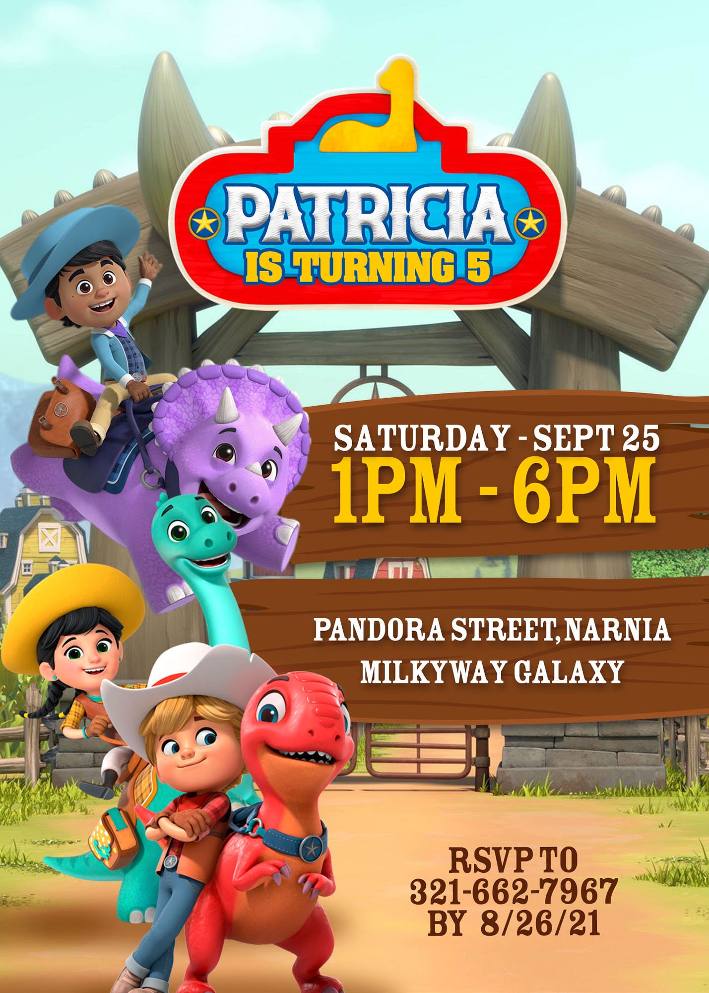 Invitación de cumpleaños de Dino Ranch fiesta de Dino Ranch - Etsy España