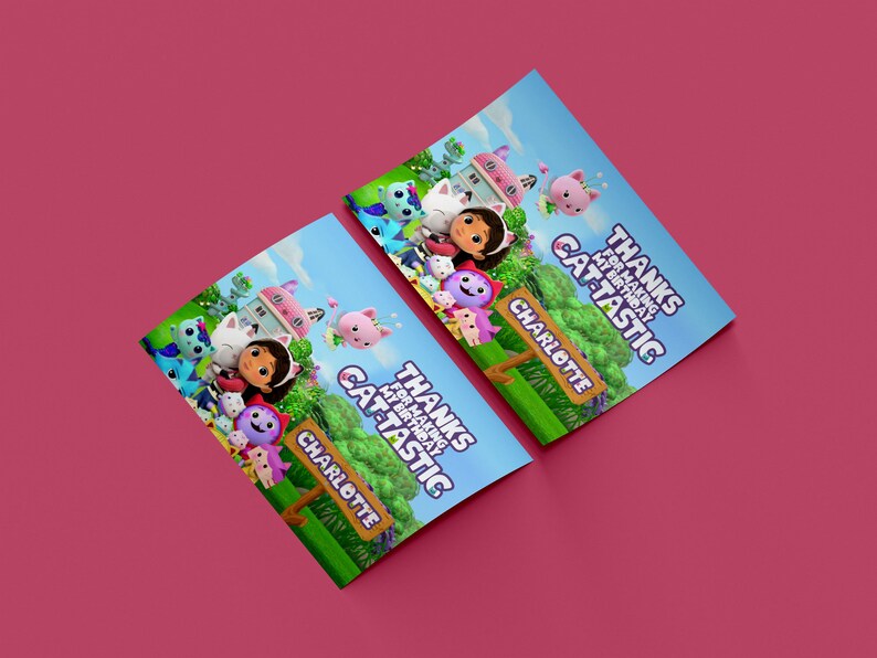 Gabby's Dollhouse Thank You Card Gabby's Birthday - Etsy