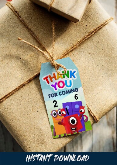 Numberblocks Thank You Tags - Etsy Canada