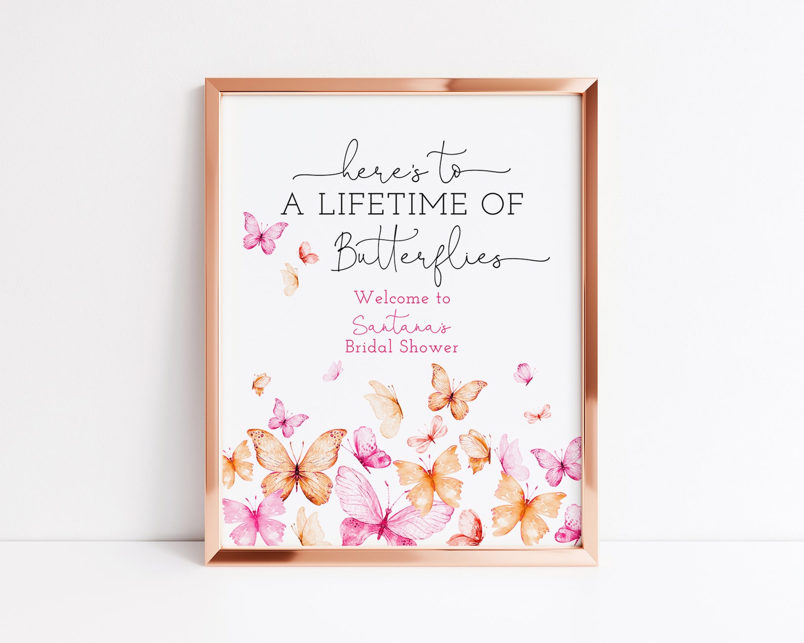 Here's to A Lifetime of Butterflies Welcome Sign Bridal - Etsy