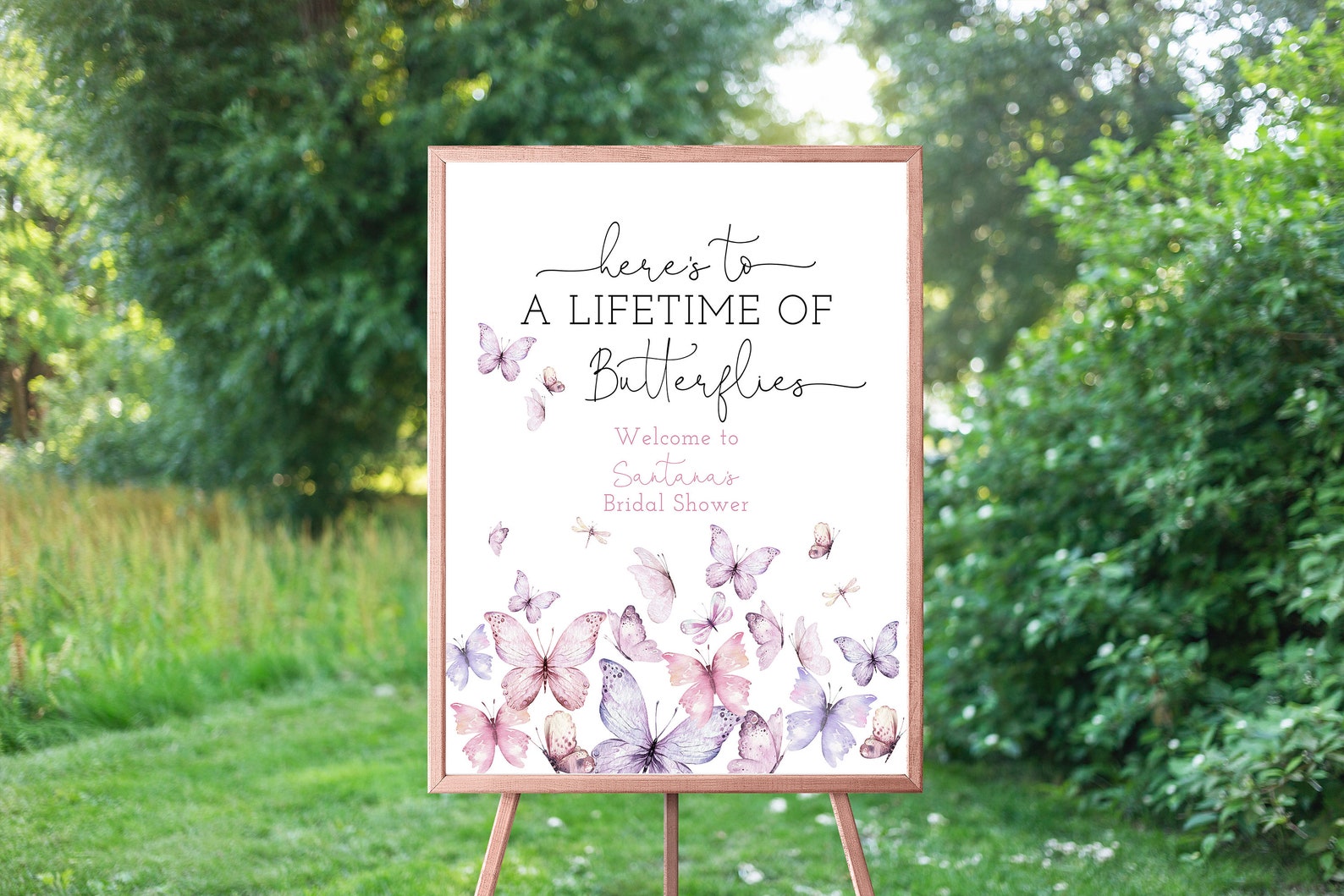 Here's to A Lifetime of Butterflies Welcome Sign, Bridal Shower Party ...