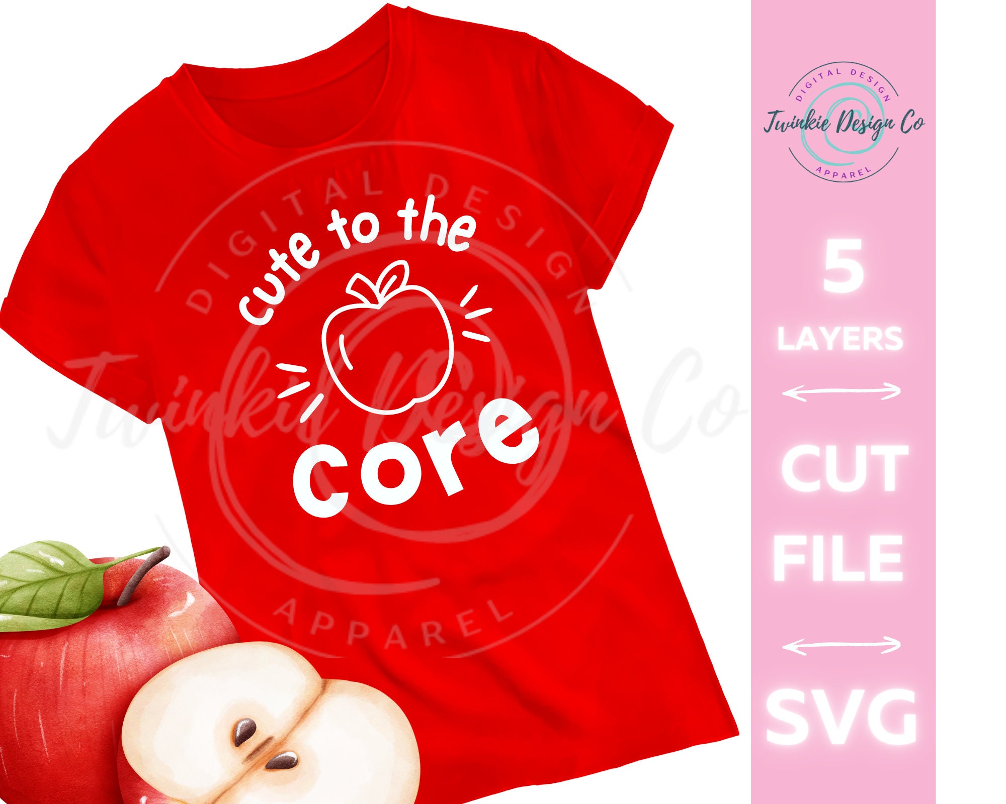 Cute to the Core SVG, Apple SVG, Cut File, Apple Digital Download ...