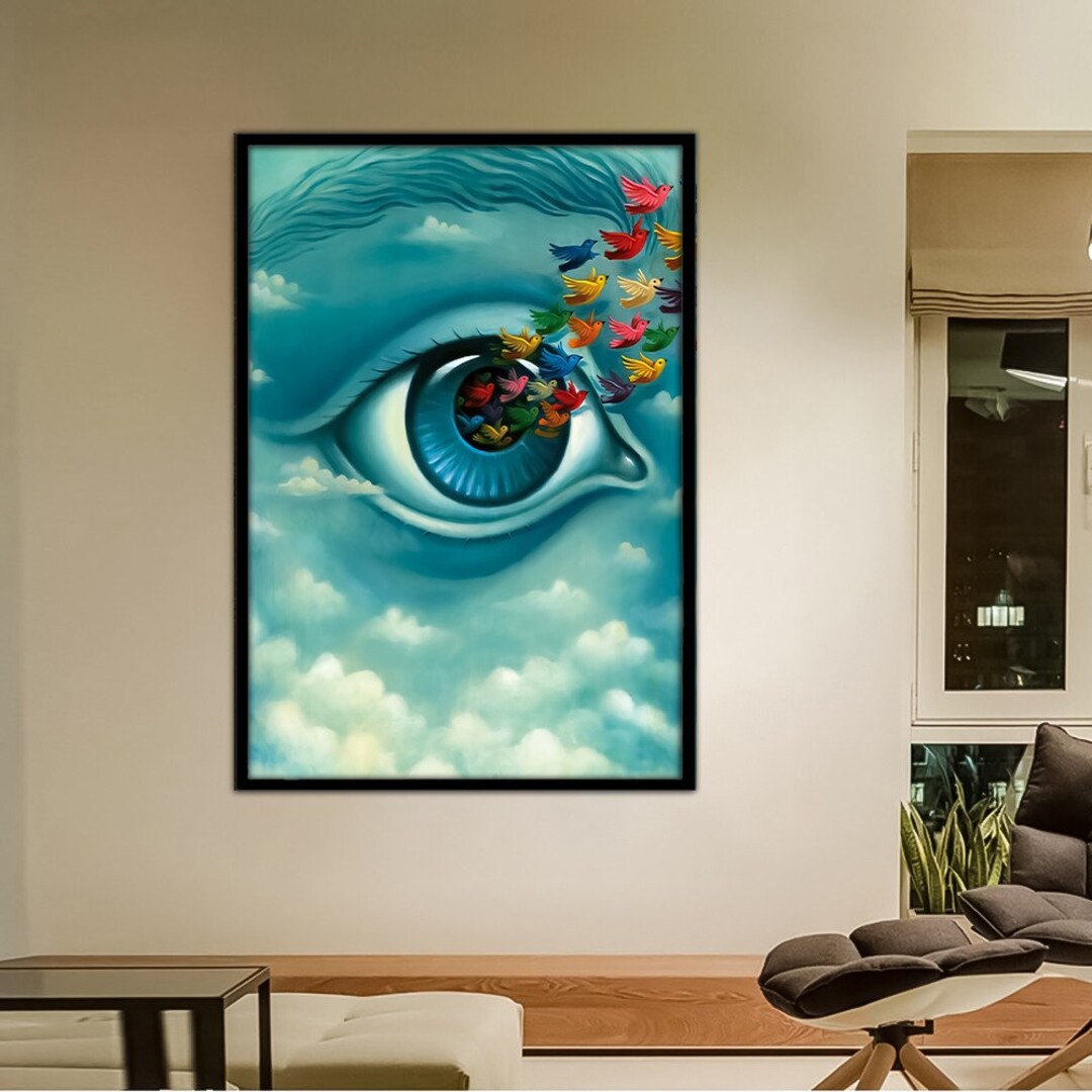 Eye Painting, Eye Wall Art, Eye Wall Decor, Eye Canvas Print, Surreal ...