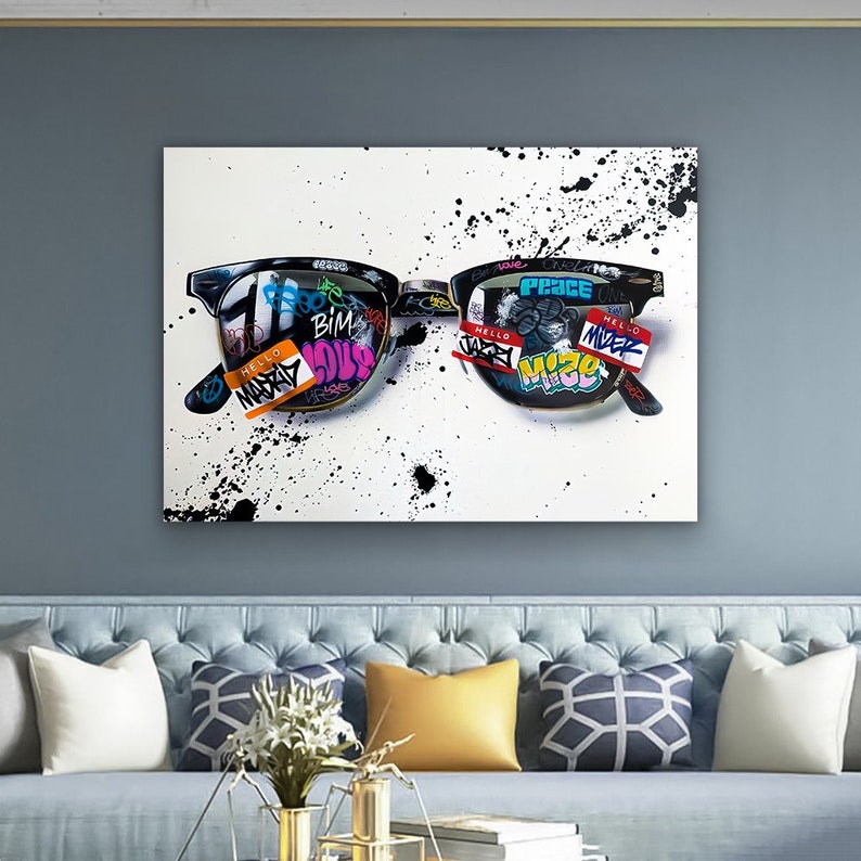 Banksy Cool Glasses Graffiti Wall Art,banksy Mural Quate,graffiti ...