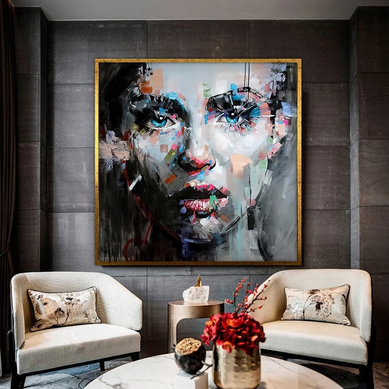 Face Canvas Art, Woman Portrait Canvas Wall Art, Portrait Painting ...